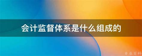 会计监督体系是什么组成的 业百科