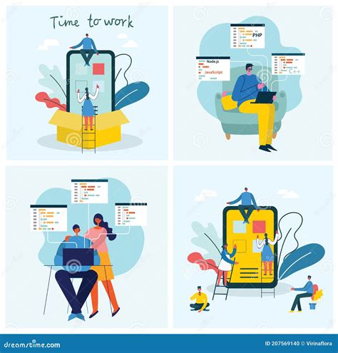 Programming And Coding Website Development Web Designflat Design Modern Vector Illustration