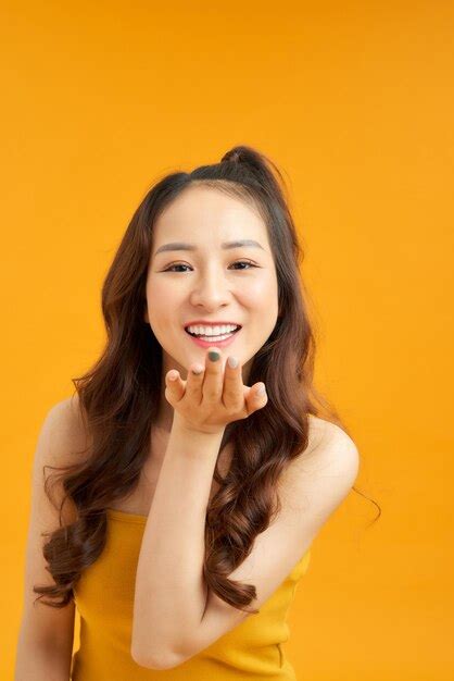 Premium Photo Beautiful Girl Sending Air Kiss