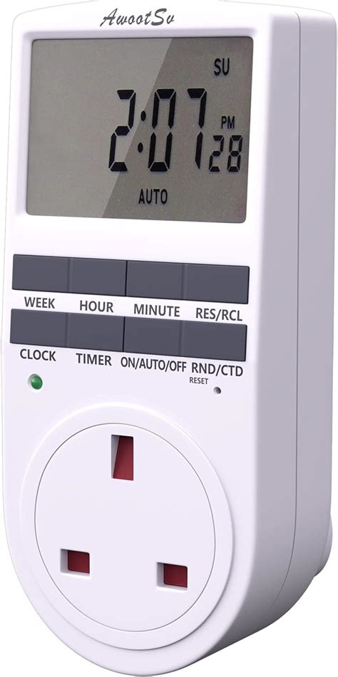 Awootsv Digital Timer Socket With Countdown Function Lcd 18 Programs