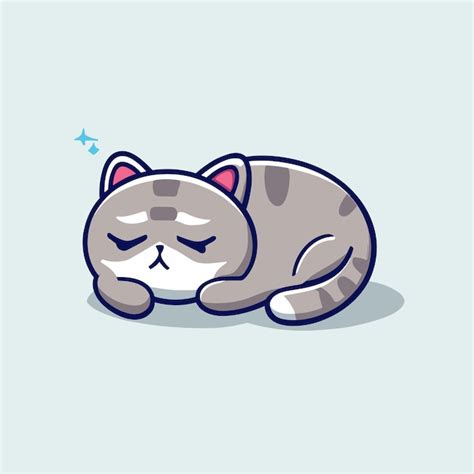 Premium Vector Vector Cute Cartoon Cat Sleeping Vector Illustration
