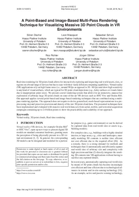 pdf a point based and image based multi pass rendering technique for