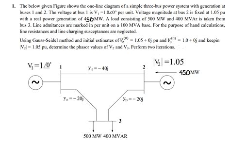 Solved 1 The Below Given Figure Shows The One Line Dia