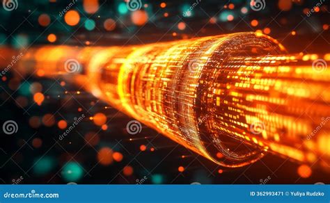 A Close Up Of Lit Rj45 Ethernet Cables Against A Dark Digital Backdrop