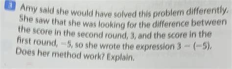 Solved E Amy Said She Would Have Solved This Problem Differently She