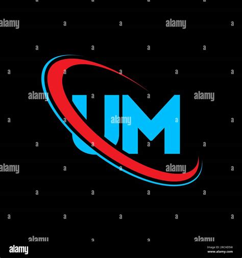 Um U M Letter Logo Design Initial Letter Um Linked Circle Uppercase Monogram Logo Red And Blue