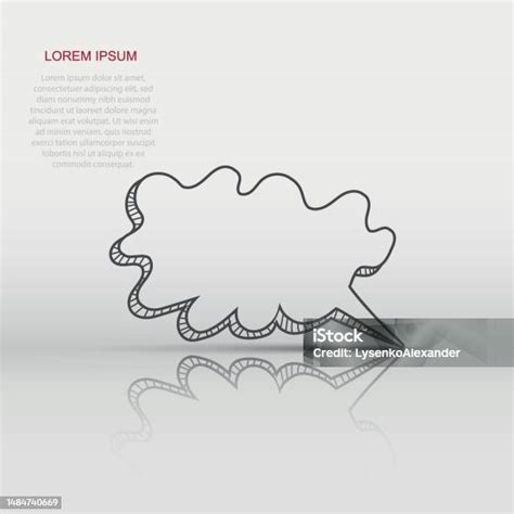 Ikon Gelembung Ucapan Vektor Dalam Gaya Datar Piktogram Ilustrasi Tanda
