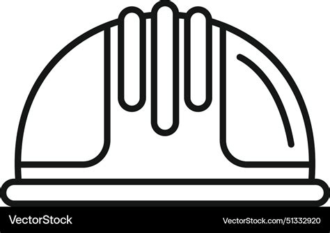Safety Helmet Line Icon Royalty Free Vector Image