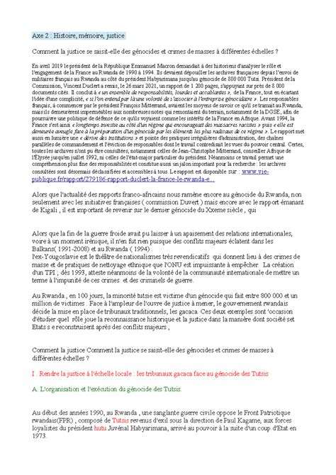 Hggsp axe 2 histoire mémoire et justice Axe 2 Histoire mémoire