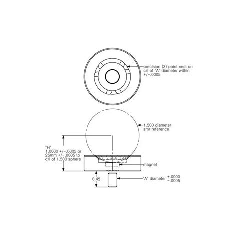 15 Sm Sphere Mount Hubbs Metrology Equipment