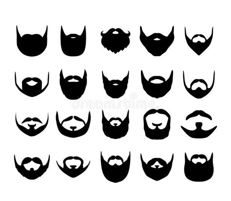 Silhouettes Of Different Types Of Beards Icons Of Men Beards And