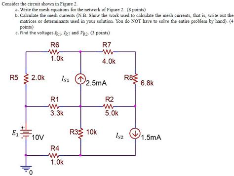 Solved Consider The Circuit Shown In Figure 2 A Write The Mesh Equations For The Network Of