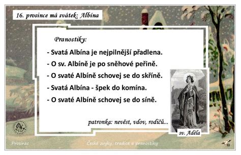 Pranostiky na den 16 12 České zvyky tradice a pranostiky