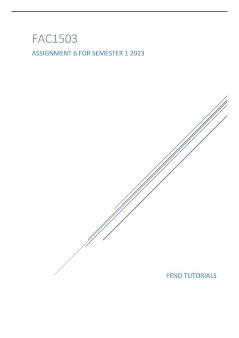 Fac1503 Assignment 6 For 2023 Fac1503 Financial Accounting
