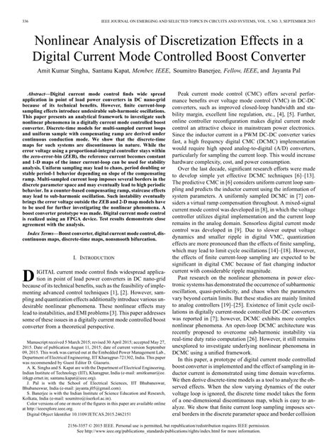 Pdf Nonlinear Analysis Of Discretization Effects In A Digital Current