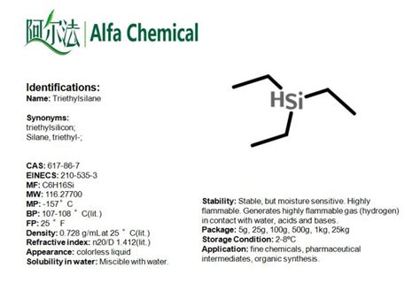 China Triethylsilane Cas 617 86 7 Manufacturers Free Sample Alfa