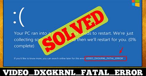 Cách Sửa Lỗi Videodxgkrnlfatalerror Trên Windows 10