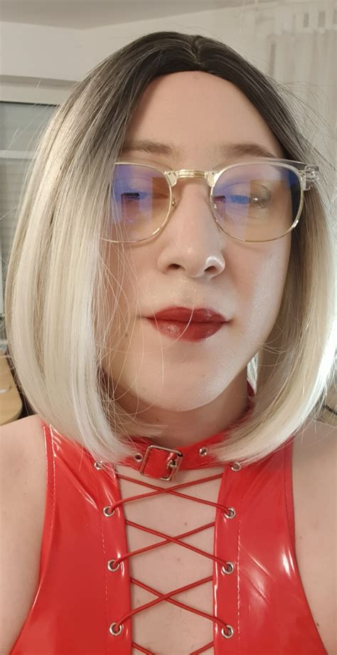 Sissy In Red Latex Photo 32