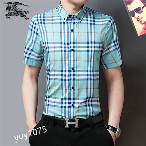 [คลังสินค้าพร้อม] ฤดูร้อนสไตล์ Burberry ชายเสื้อแขนสั้น คลาสสิกเสื้อ