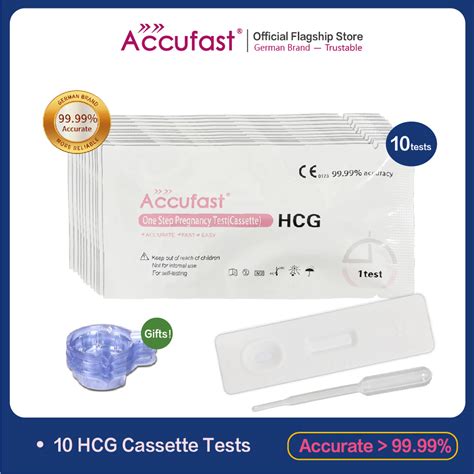 Accufast 10pcs Hcg Pregnancy Test Cassette Quick Shipping Early Fast