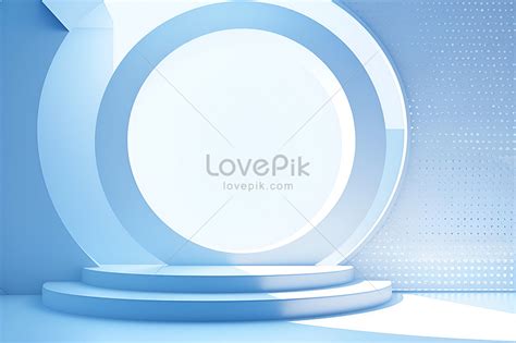 파란색 배경의 기하학적 부스 일러스트 무료 다운로드 Lovepik