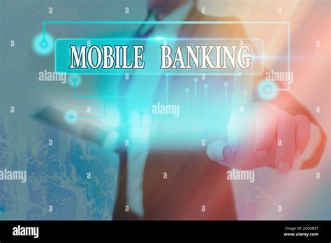 Text Sign Showing Mobile Banking Business Photo Text To Create Financial Transactions With The