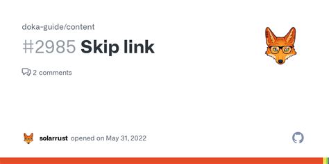 Skip Link · Issue 2985 · Doka Guidecontent · Github