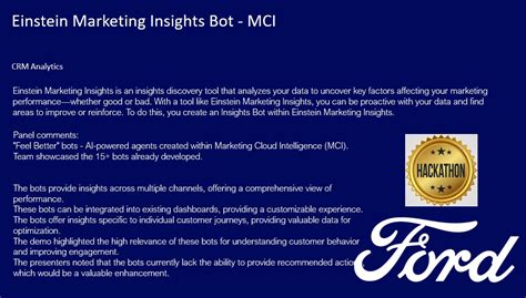 Fordmotorcompany Aihackathon Hackathonwinner Salesforce Analytics Farzana Fariha