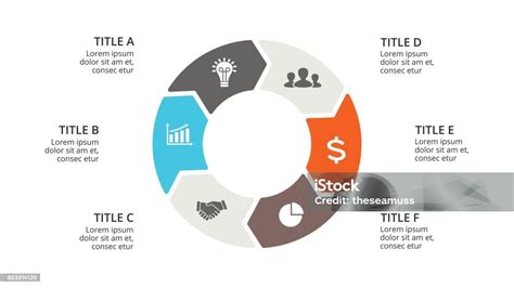 동그라미 화살표 Infographic 벡터 다이어그램 그래프 형상 프레 젠 테이 션 차트 주기 6 옵션 부품 단계 비즈니스 개념을 처리 합니다 16 X 9 슬라이드 서식