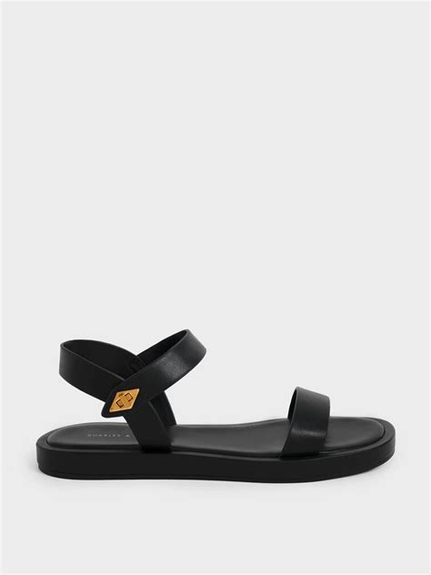 Black Back Strap Sandals Charles And Keith Mx