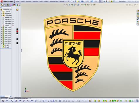 Logo Porsche STL STEP IGES SOLIDWORKS 3D CAD Model GrabCAD