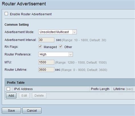manage router advertisement on rv320 and rv325 vpn router series cisco