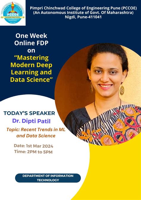Datascience Machinelearning Fdp Speaker Dr Dipti Patil 20 Comments