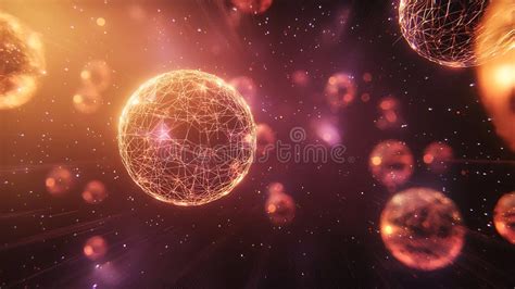 A Close Up Of A Bunch Of Glowing Orbs In A Dark Background Stock Illustration Illustration Of
