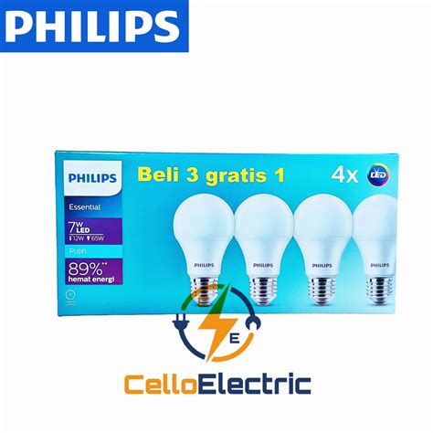 Led Pack Philips Essential 7 Watt Lampu Philips Led Paket Essential 7 W Lazada Indonesia