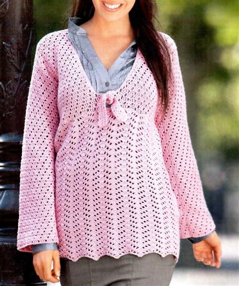 Crochet Pullover Pattern Casual Crochet V Neck Tunic Pattern Warm