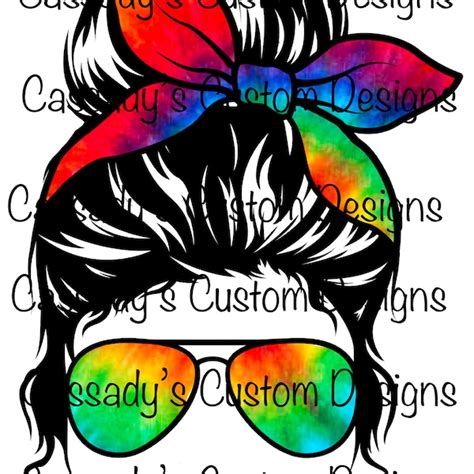 Messy Bun Tye Dye Svg Etsy
