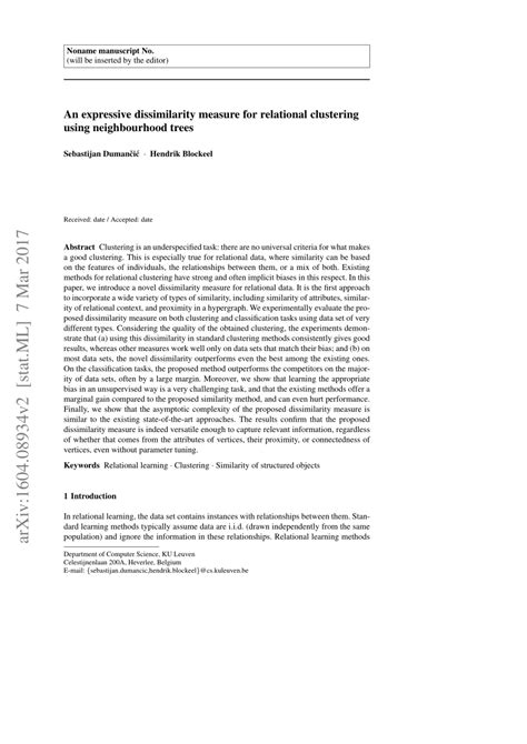 Pdf An Efficient And Expressive Similarity Measure For Relational