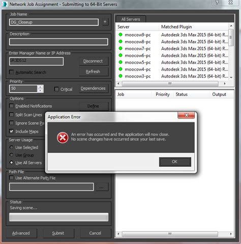 solved network job assignment backburner issue autodesk community