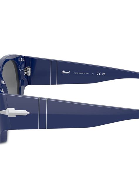 Persol Square Frame Sunglasses Blue Farfetch