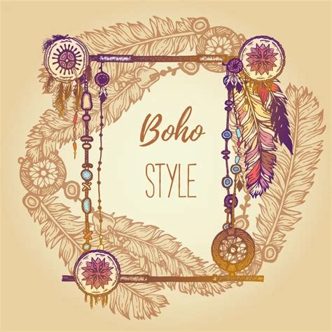 Boho Circle Border Vector Art Stock Images Depositphotos