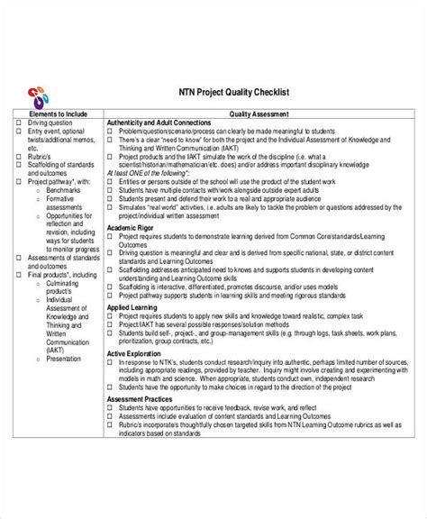 11 Quality Checklist Examples To Download
