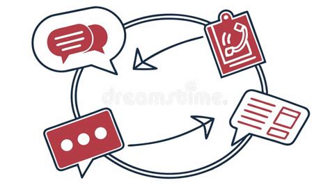 Communication Cycle Diagram Messaging And Information Flow Vector Design Generative Ai Stock