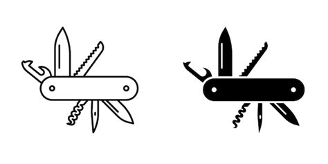 Premium Vector Swiss Knife Icon Pocket Knife Vector Illustration Multi Tool Symbol