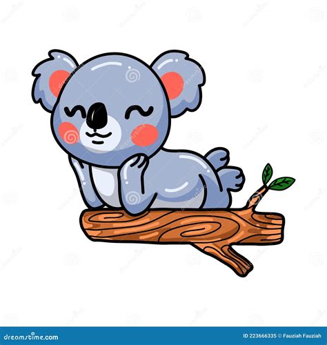 Tira Cómica De Baby Koala Sobre La Rama De Los árboles Ilustración del