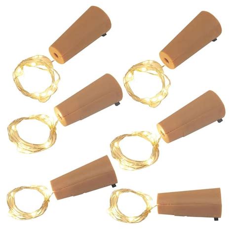 Lumabase Warm White Wine Cork With Battery Operated Submersible Mini