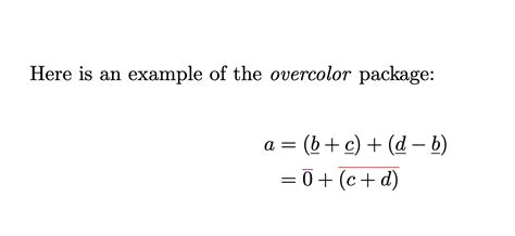 Color Colored Underline And Overline In Math Mode Tex Latex Stack
