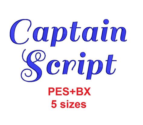 Captain Script Embroidery Font Formats Bx Which Converts To 17 Machine