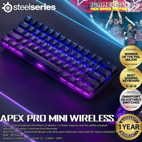 Jual Steelseries Apex Pro Mini Wireless Rgb Omnipoint Gaming Keyboard Kota Surabaya