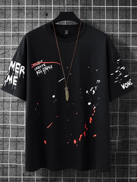 Extended Sizes Homens Camiseta Gráfico De Slogan Hype Clothing Cool